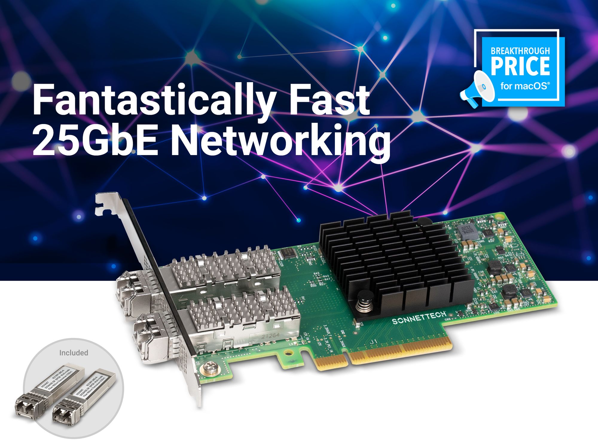 Twin25G PCIe Card (25GbE Networking Card)- SONNETTECH